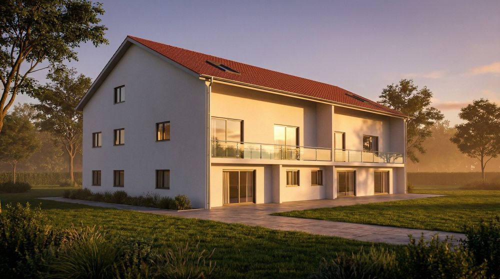 Duplex 5,5 pièces (côté gauche) de standing - vis-à-vis nature et cours ...